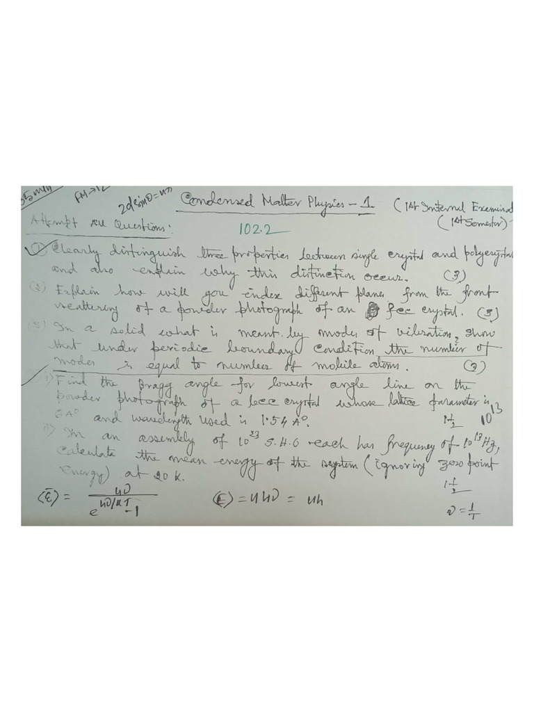 THE PHYSICS NEXUS - DC - IA - Sem 1 - Set2 | PDF