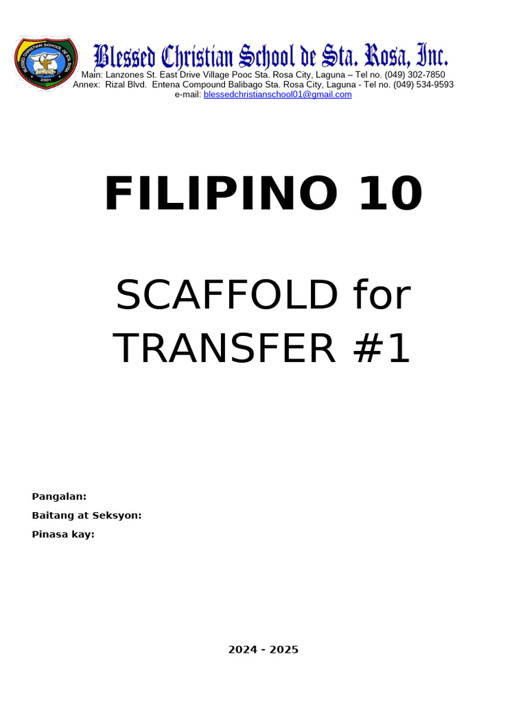 Scaffold 1 q2 | PDF