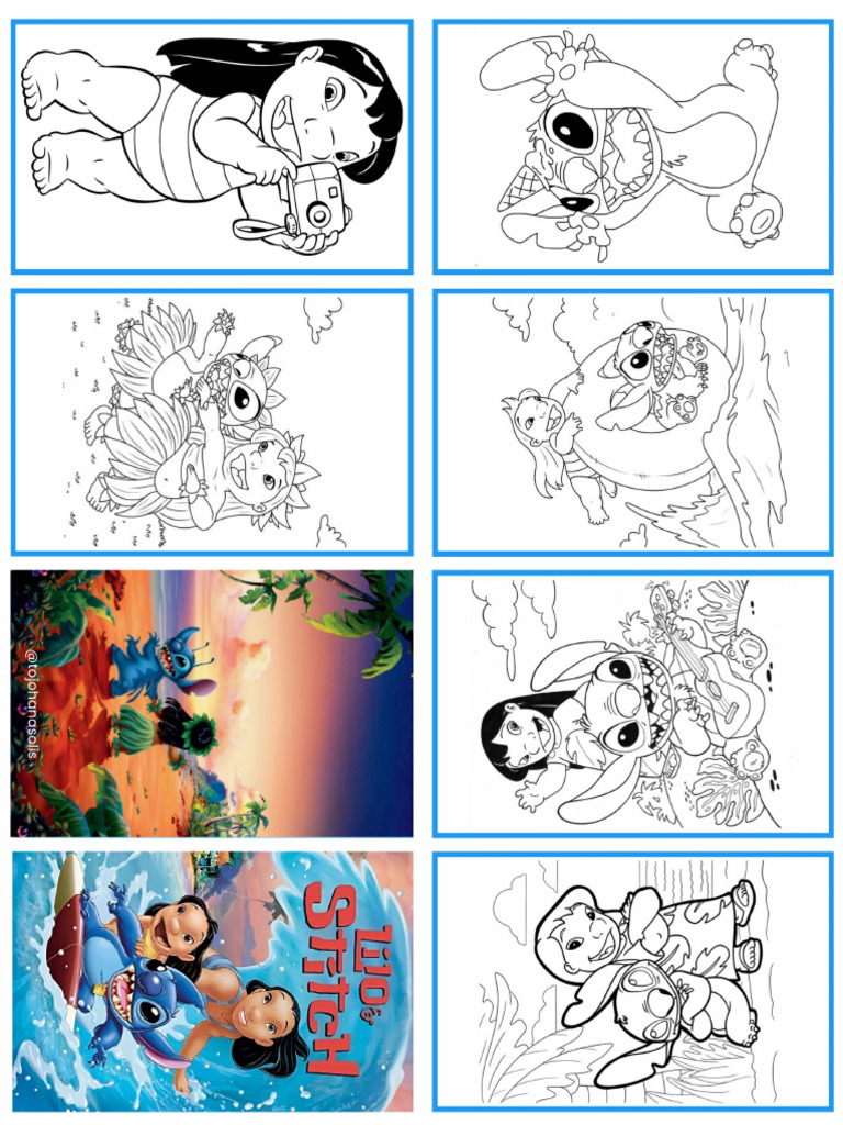 Mini Libro para Colorear Lilo y Stitch | PDF