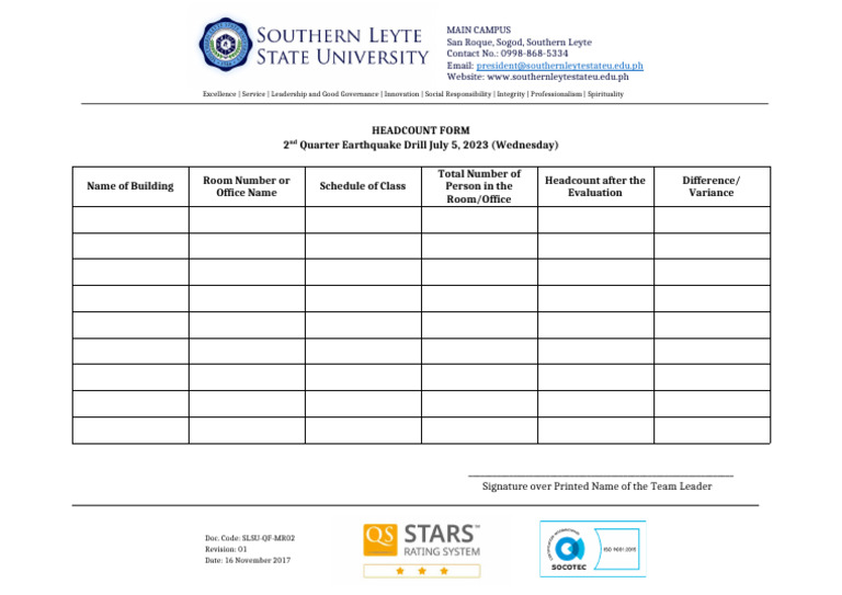 Headcount-Form-5 | PDF