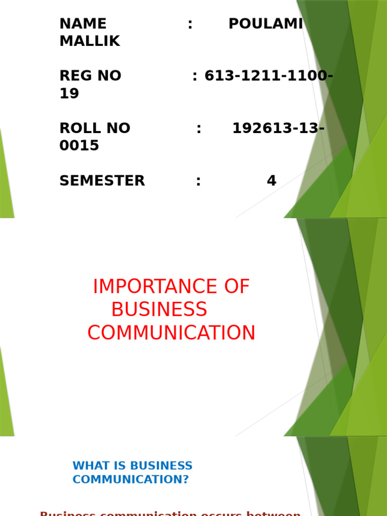 Importance of Business Communication | PDF
