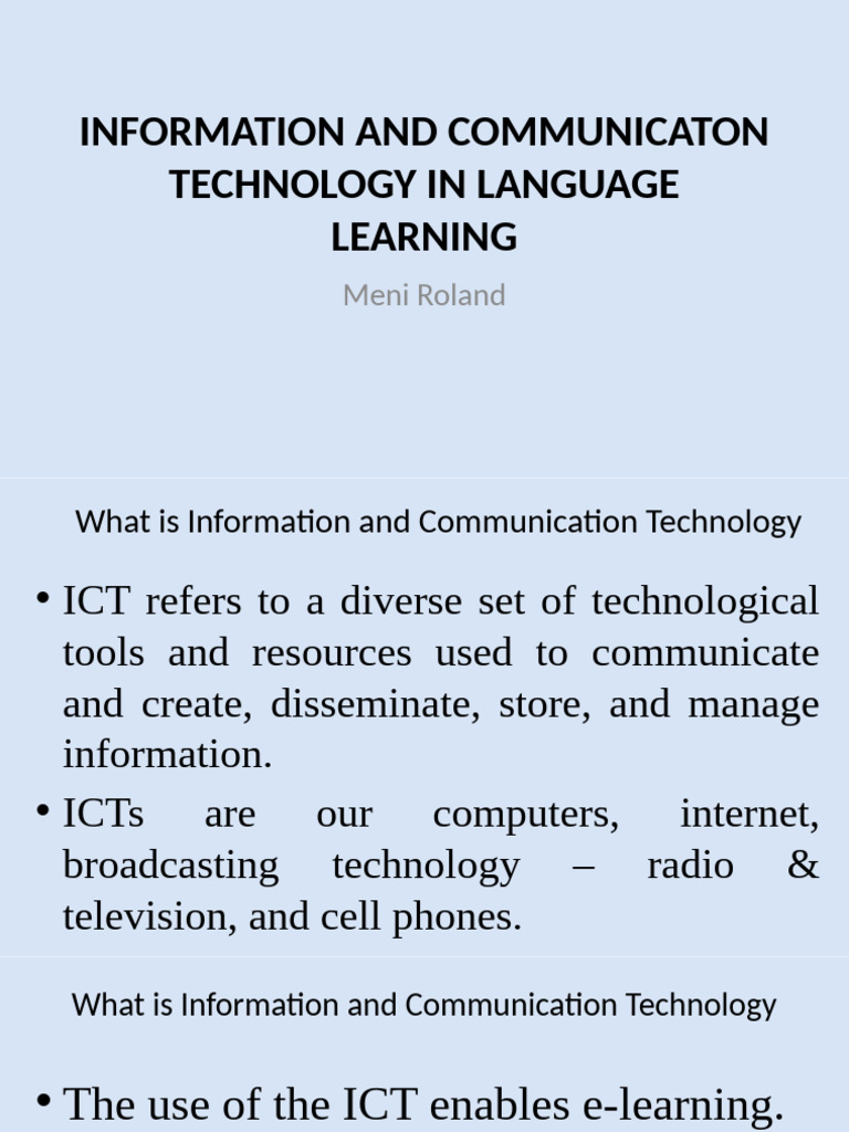 ICT's Role in Language Learning | PDF | Educational Technology ...