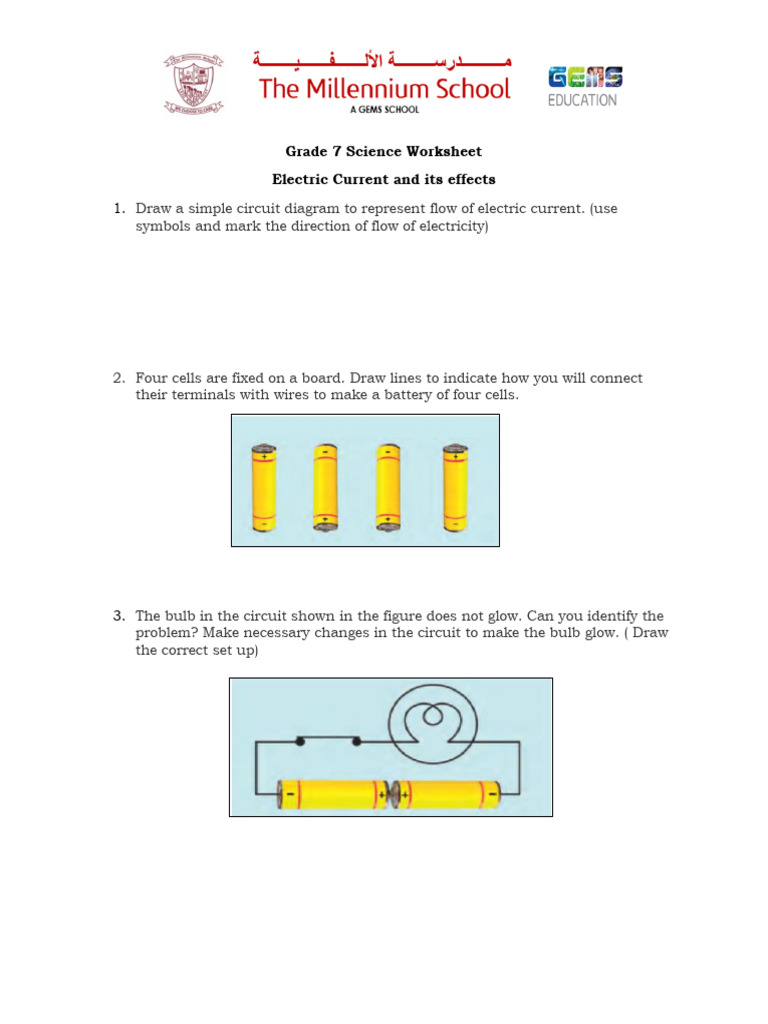 _Electric Current and its Effects Worksheet | PDF | Fuse (Electrical ...