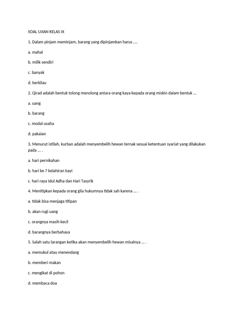 SOAL UJIAN IX-WPS Office | PDF