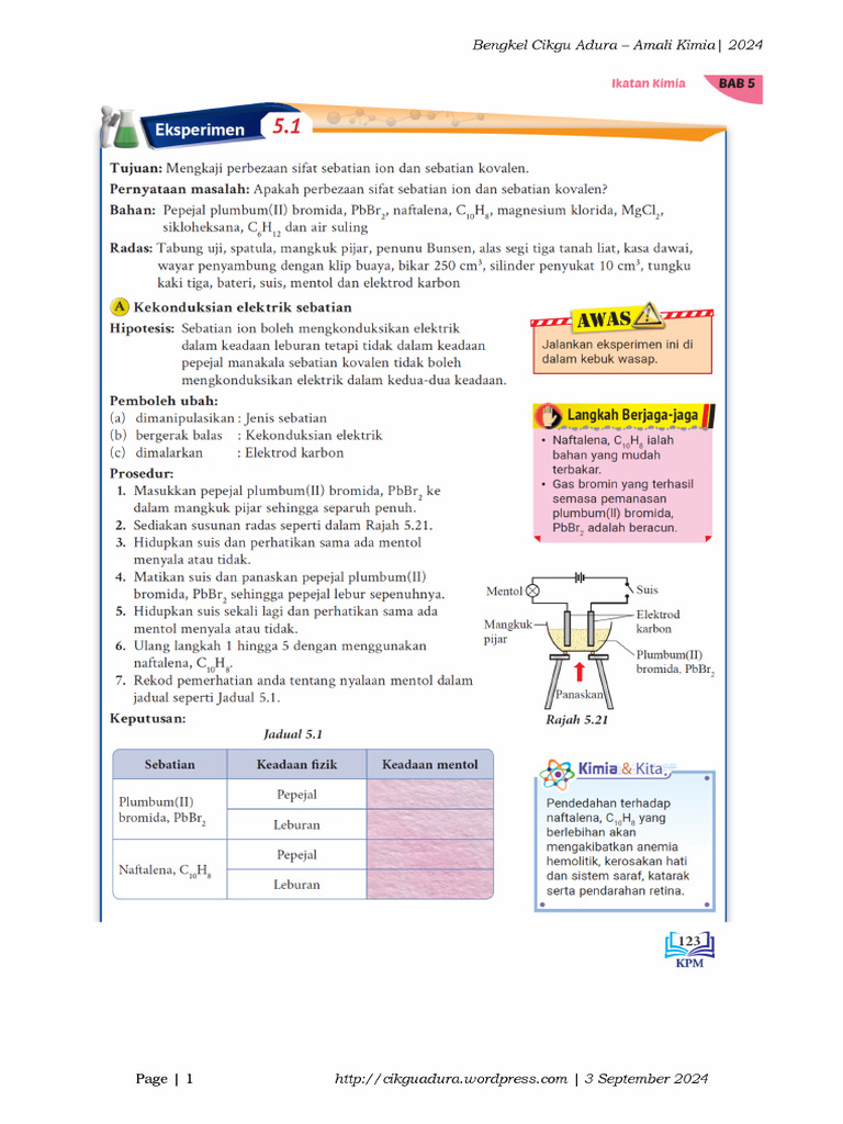 Nota BTeks Ikatan Hidrogen Dwibahasa | PDF