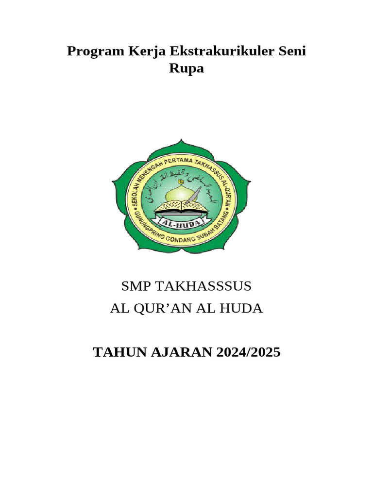 Program Kerja Ekstrakurikuler Seni Rupa | PDF