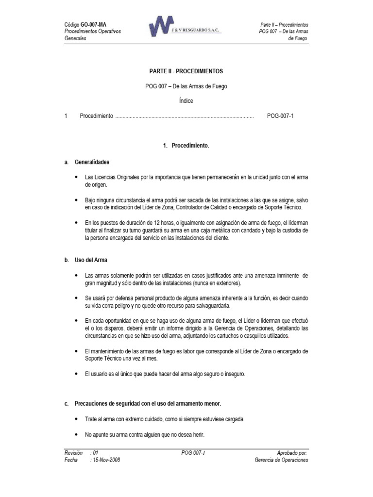 POG 07 - de Las Armas de Fuego | PDF | Armas de fuego | Pistola