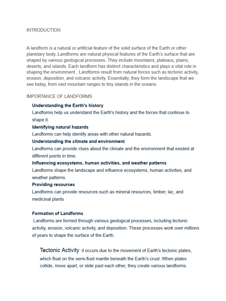geography landforms class 9 | PDF | Desert | Plateau