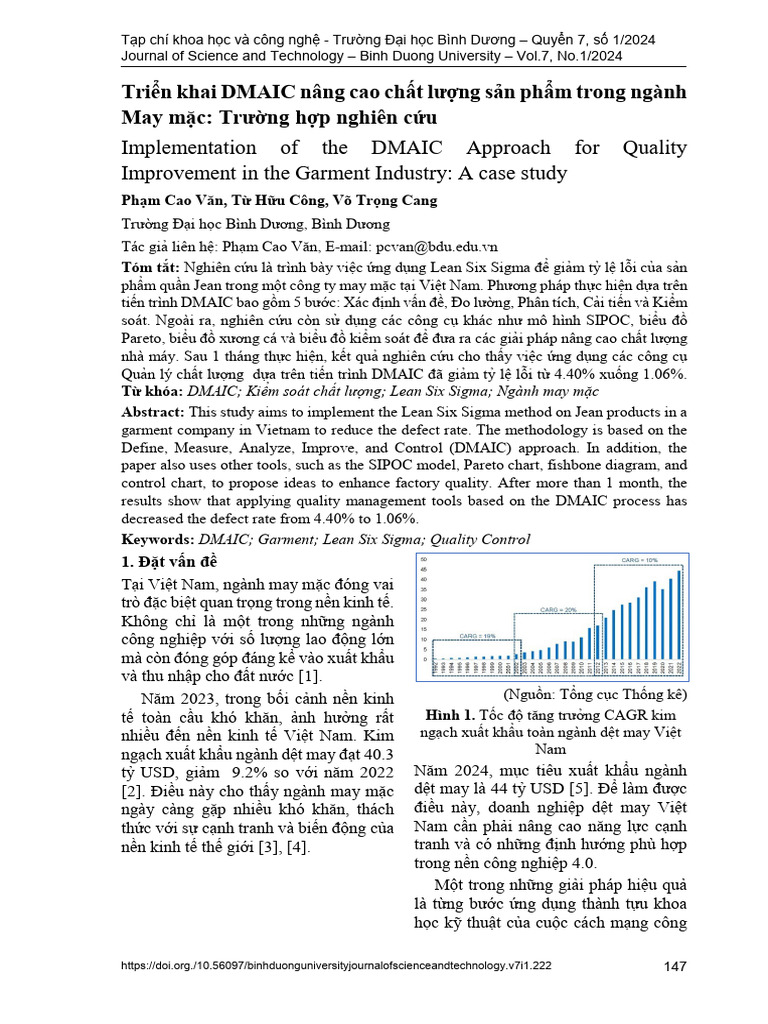 15.+JST-BDU-214_Trien+khai+DMAIC+nang+cao+chat+luong+san+pham+trong+nganh+may+mac | PDF