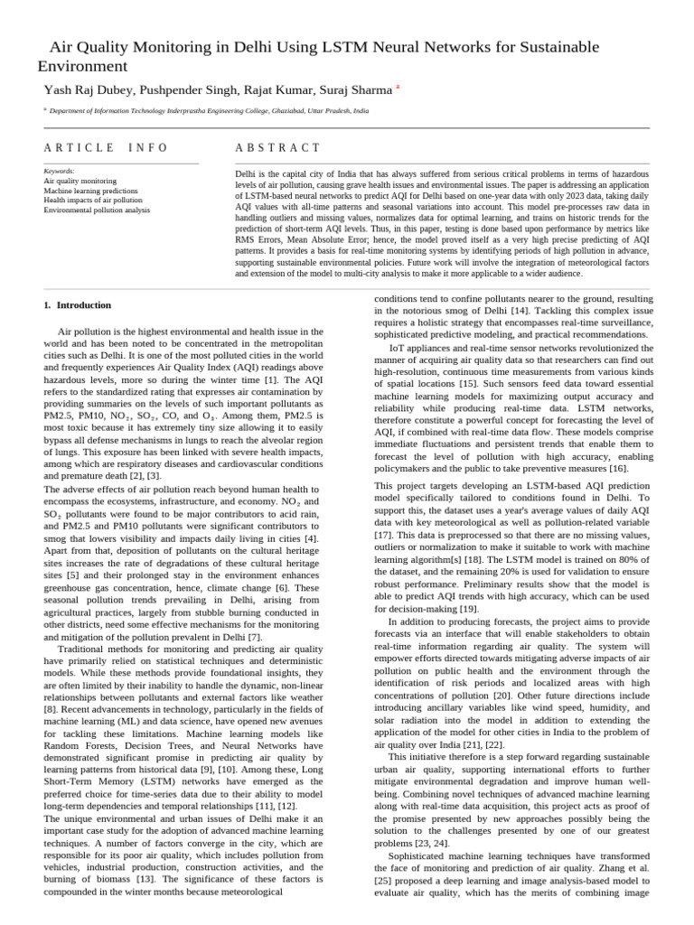 Research Paper Model | PDF | Machine Learning | Air Pollution