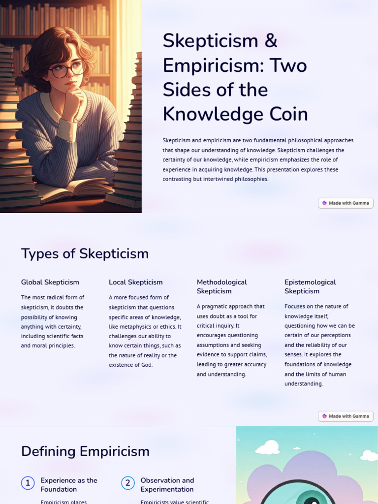 Skepticism and Empiricism Two Sides of The Knowledge | PDF | Empiricism ...