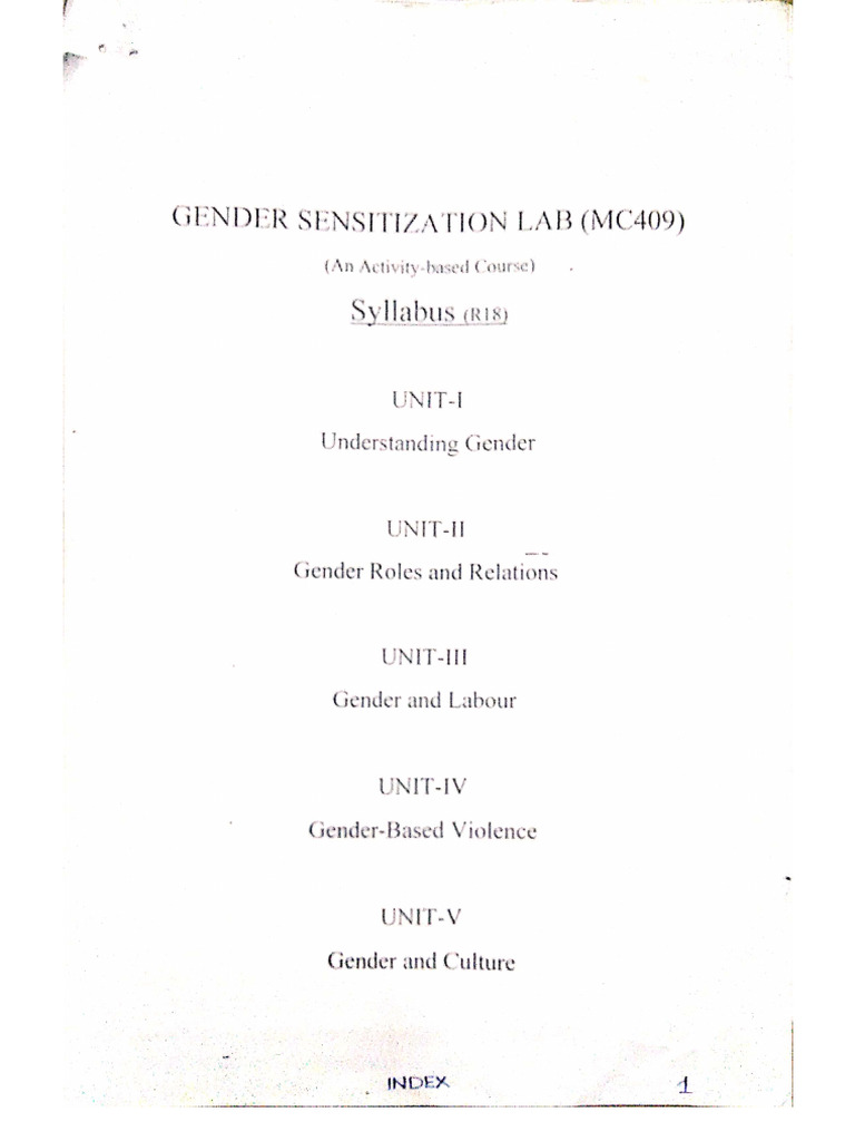 Gender Sensitization - Book - JNTUH | PDF