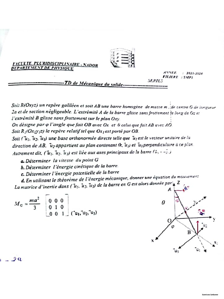 TD 6 Mecanique de Solide-1 | PDF