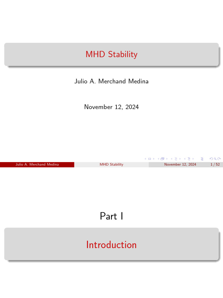 MHD Stability | PDF | Magnetohydrodynamics | Physics