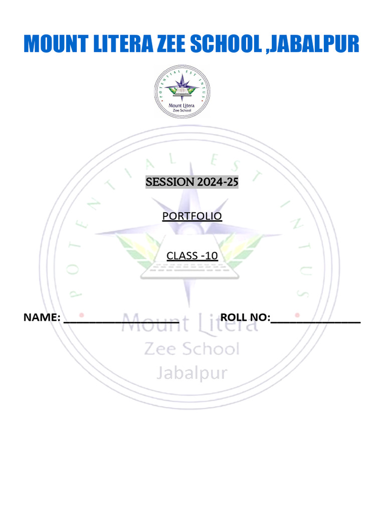 Portfolio Front Page | PDF