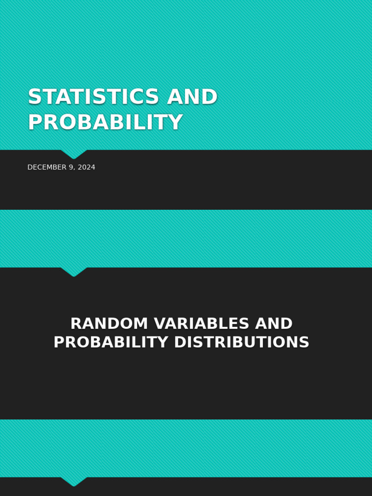 Statistics and Probability 1 | PDF | Probability Theory | Probability Distribution