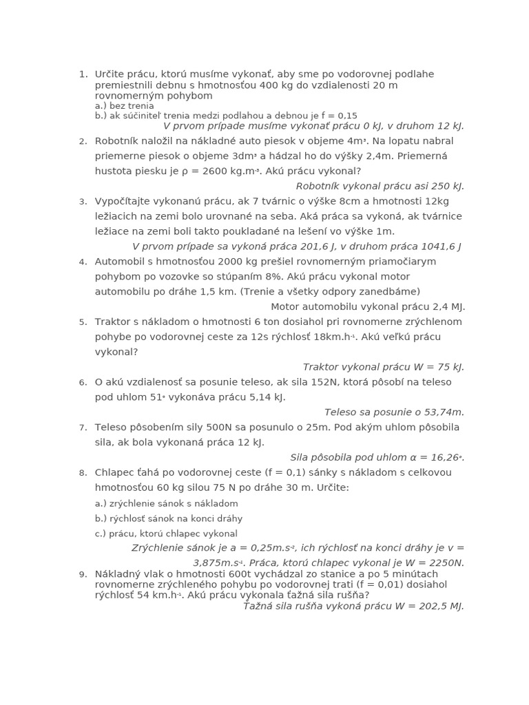 MechanickaPraca Priklady | PDF