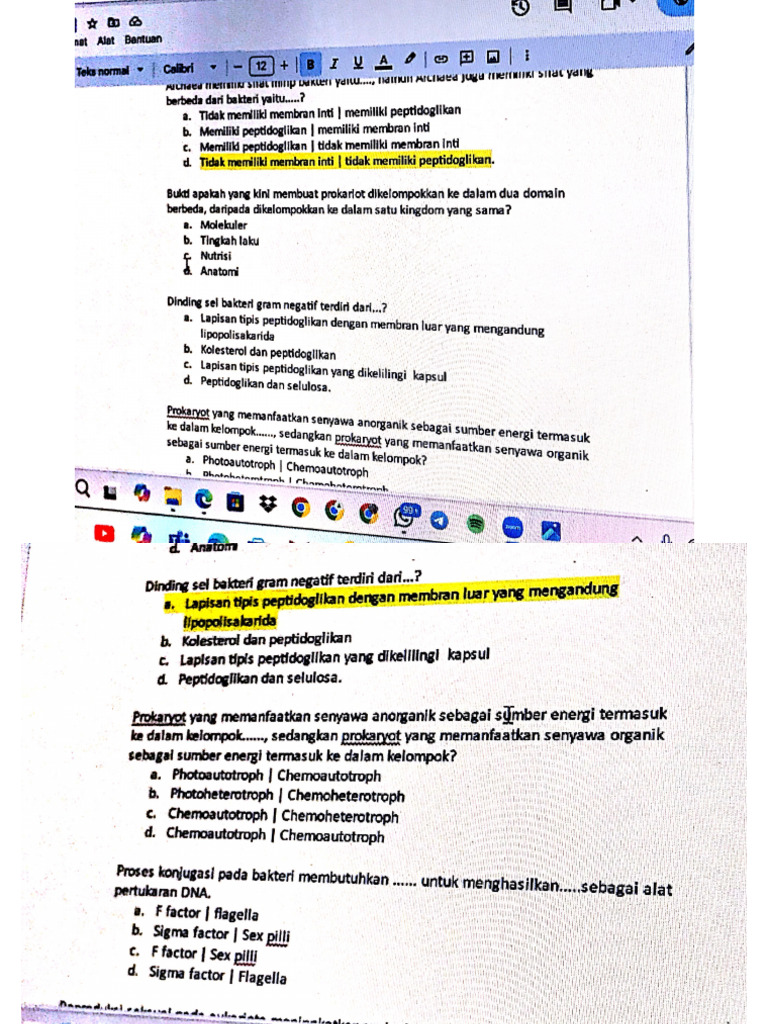 Latihan Soal Uas Biodas | PDF