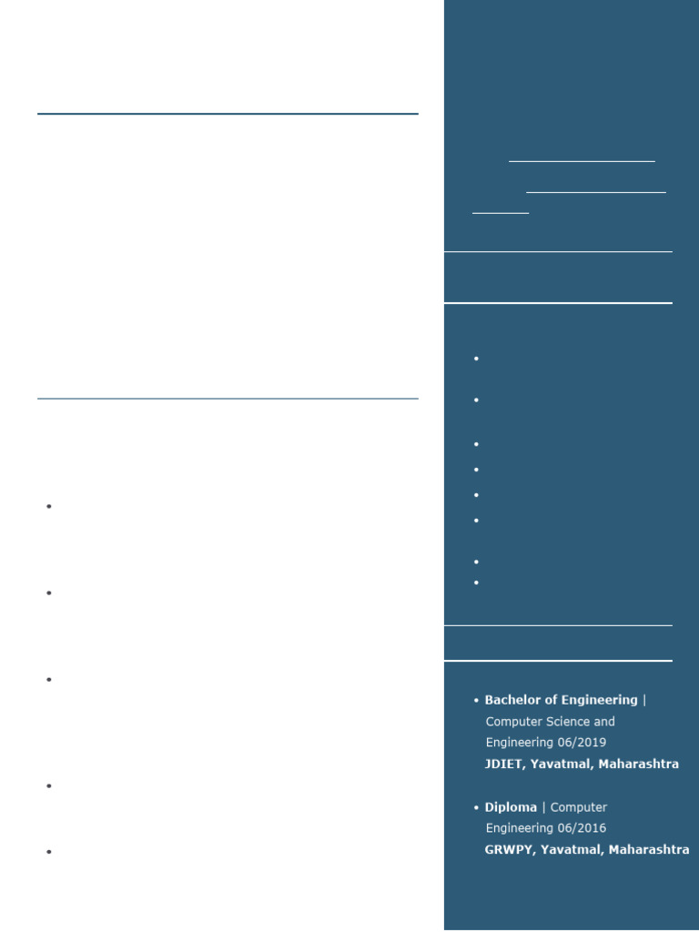 Cv Rubi Mishra Pdf Pdf Software Development Process Project