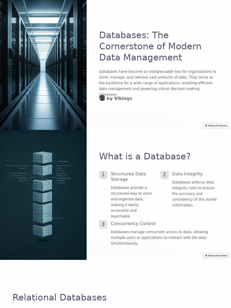 Databases The Cornerstone of Modern Data Management 2 | PDF | Databases | No Sql