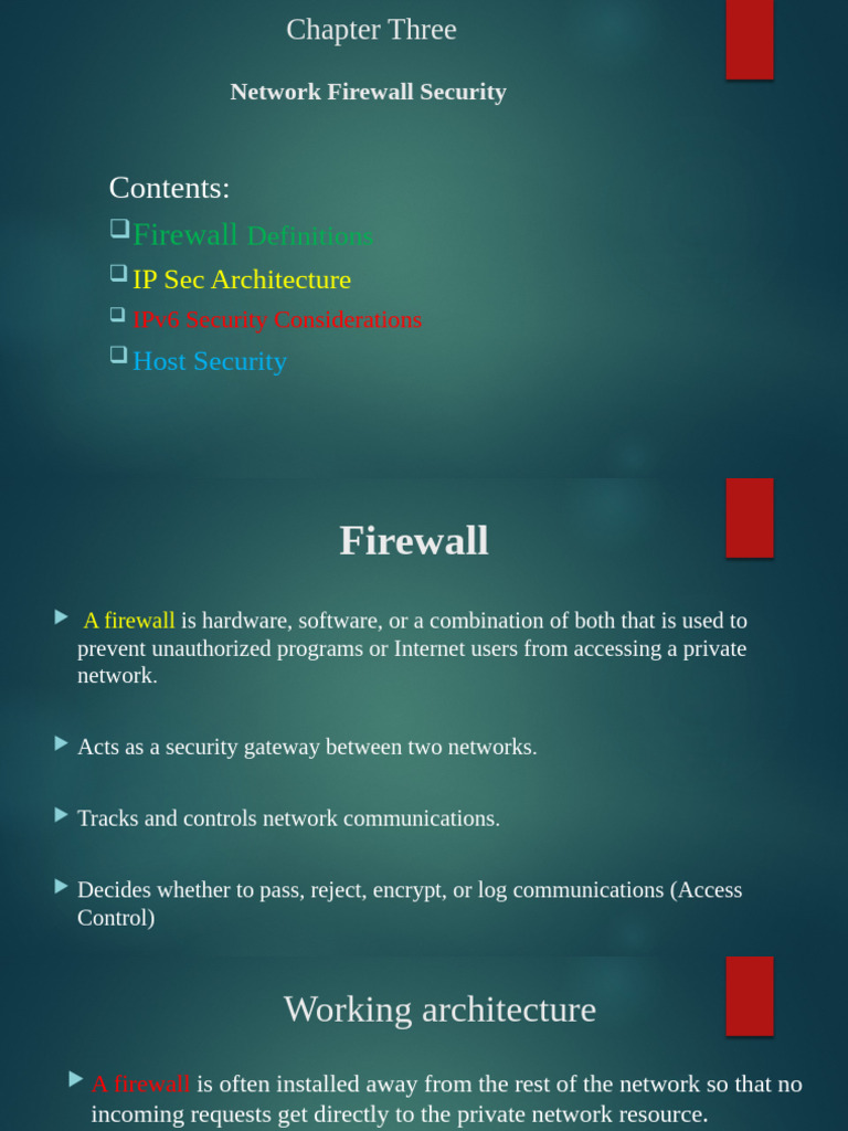 Chapter Three IAS | PDF | Firewall (Computing) | I Pv6