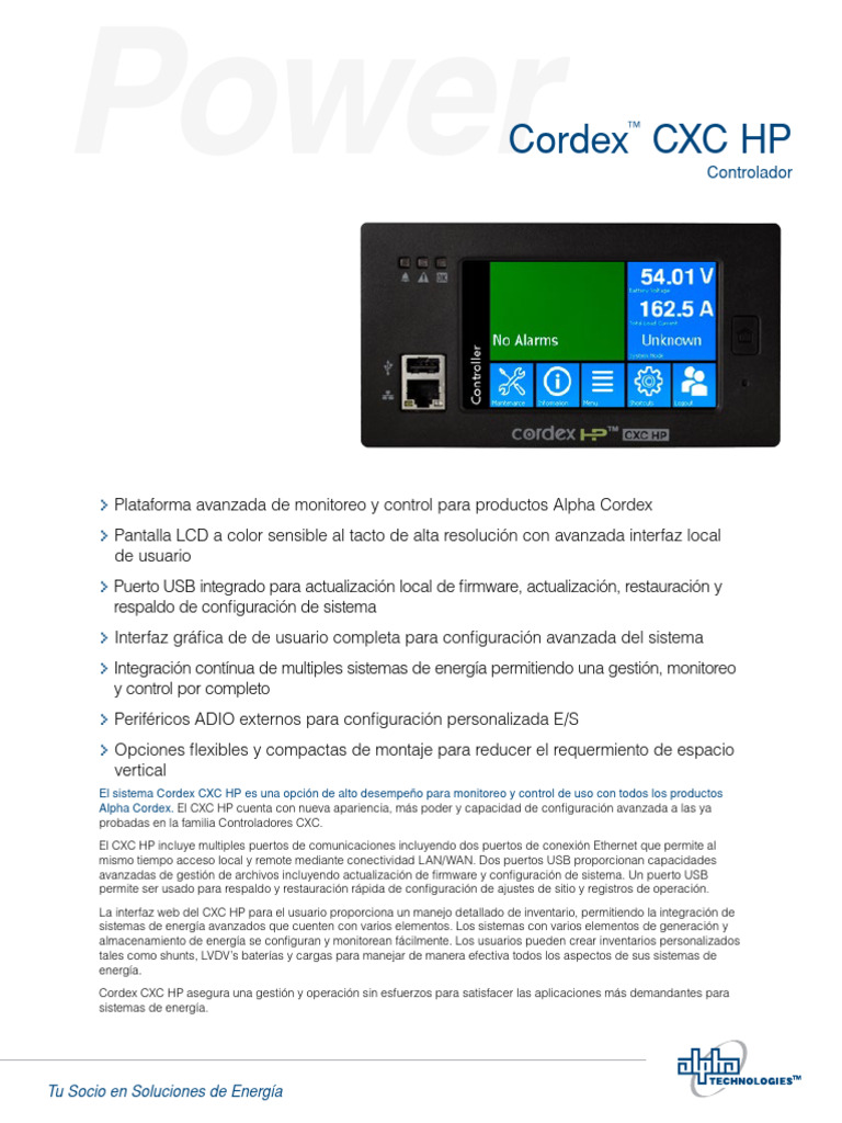 Cordex HP CXC Spa Rev-A | PDF | Pantalla de cristal líquido | USB