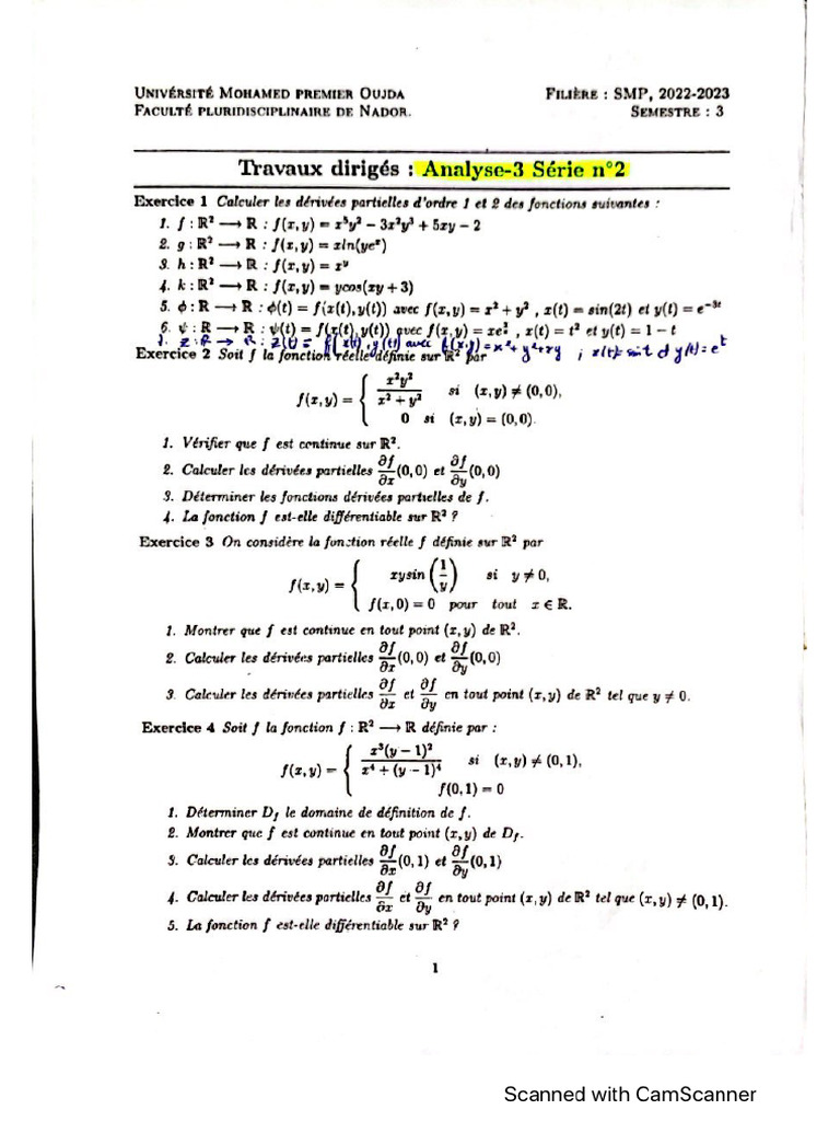 Analyse3 td2 Corr | PDF