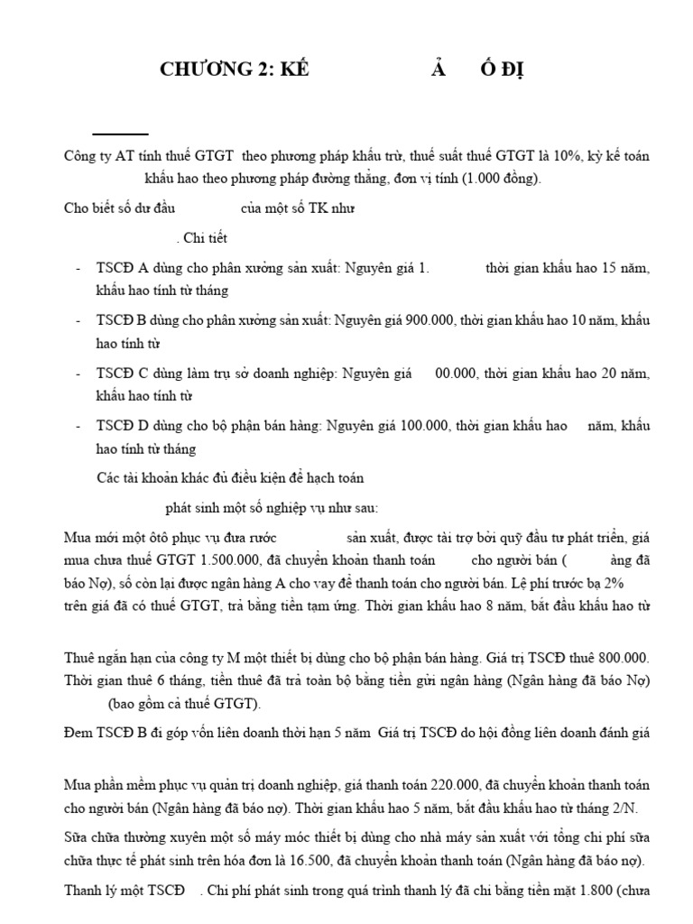 BÀI TẬP C2 - TSCĐ - 2024 | PDF