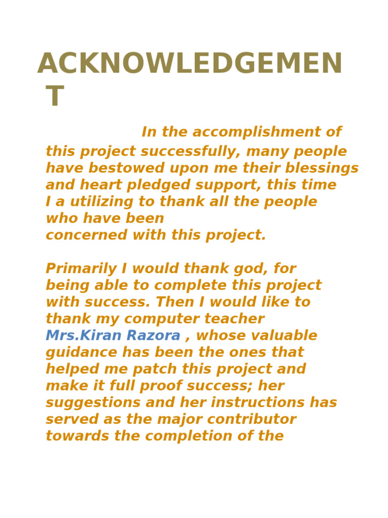 Acknowledgement 2 | PDF
