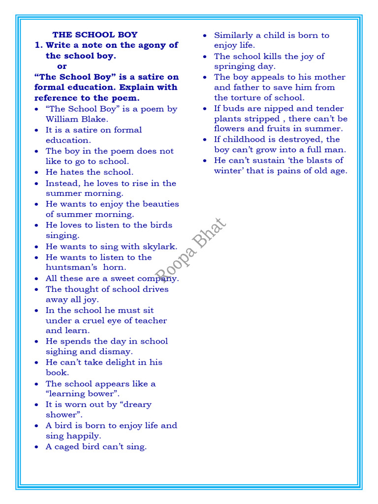 The Schoolboy Points | PDF