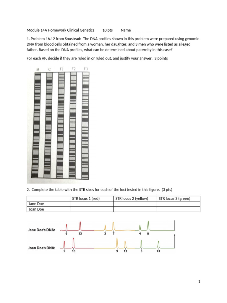 Module 14A Homework Clinical Genetics | PDF