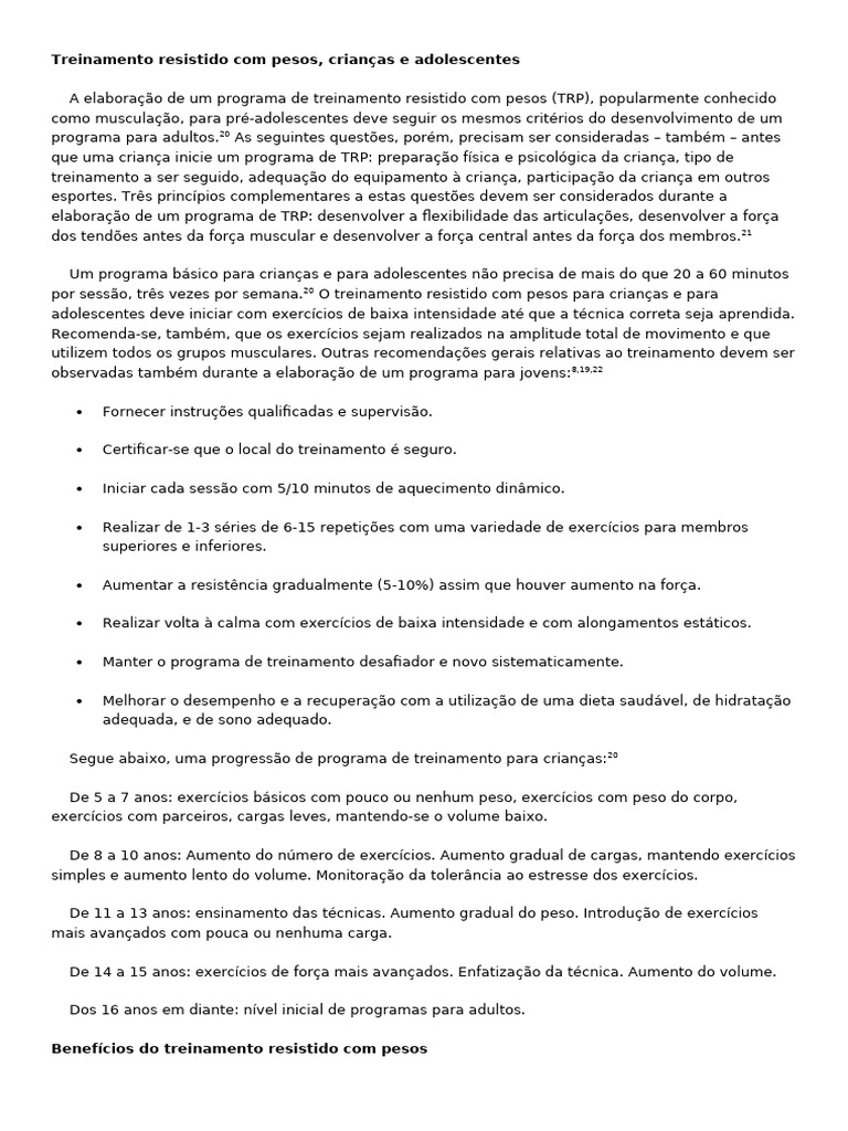 Treinamento Resistido Com Pesos | PDF | Adolescência | Obesidade