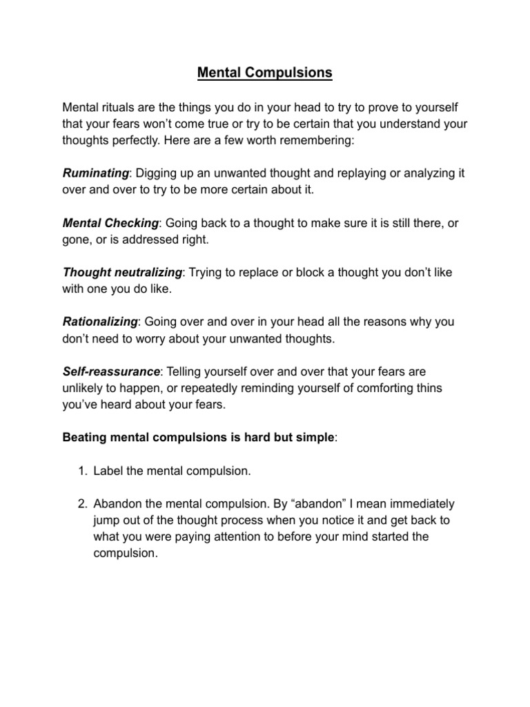 Understanding Mental Compulsions | PDF