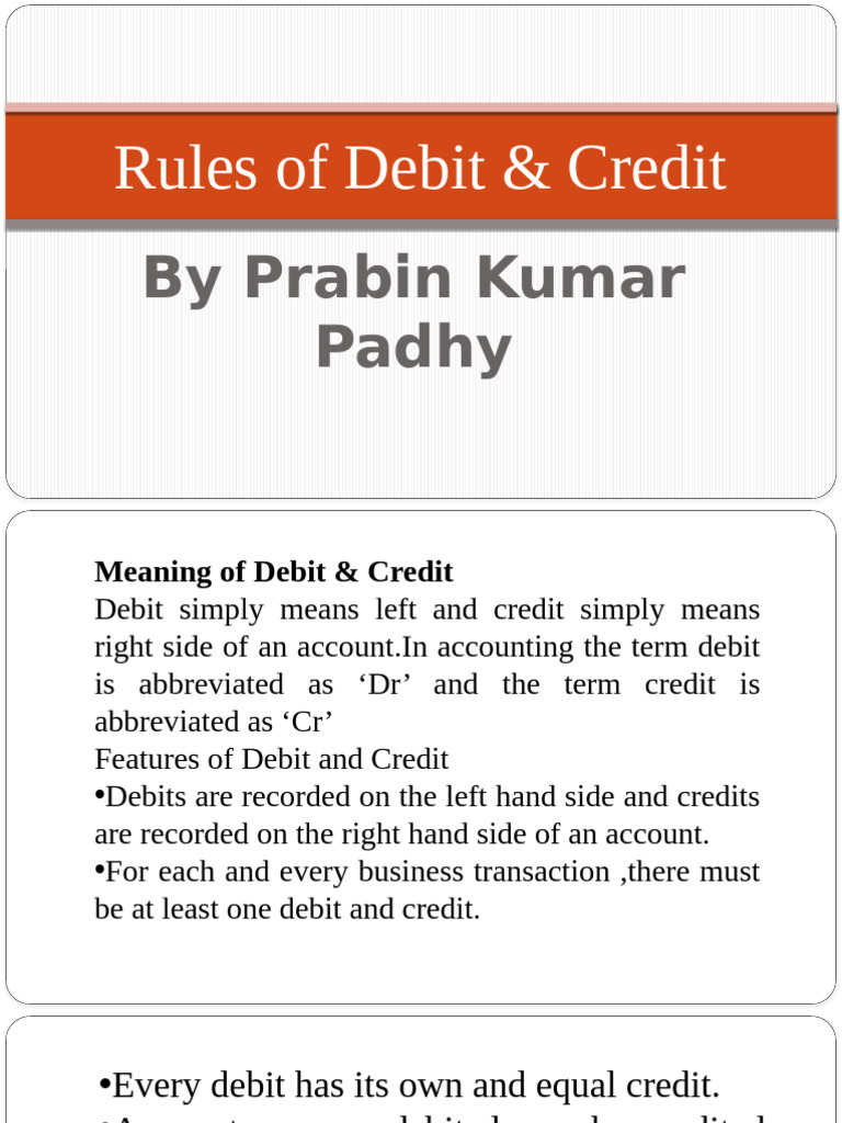 Rules of Debit & Credit | PDF | Debits And Credits | Financial Services