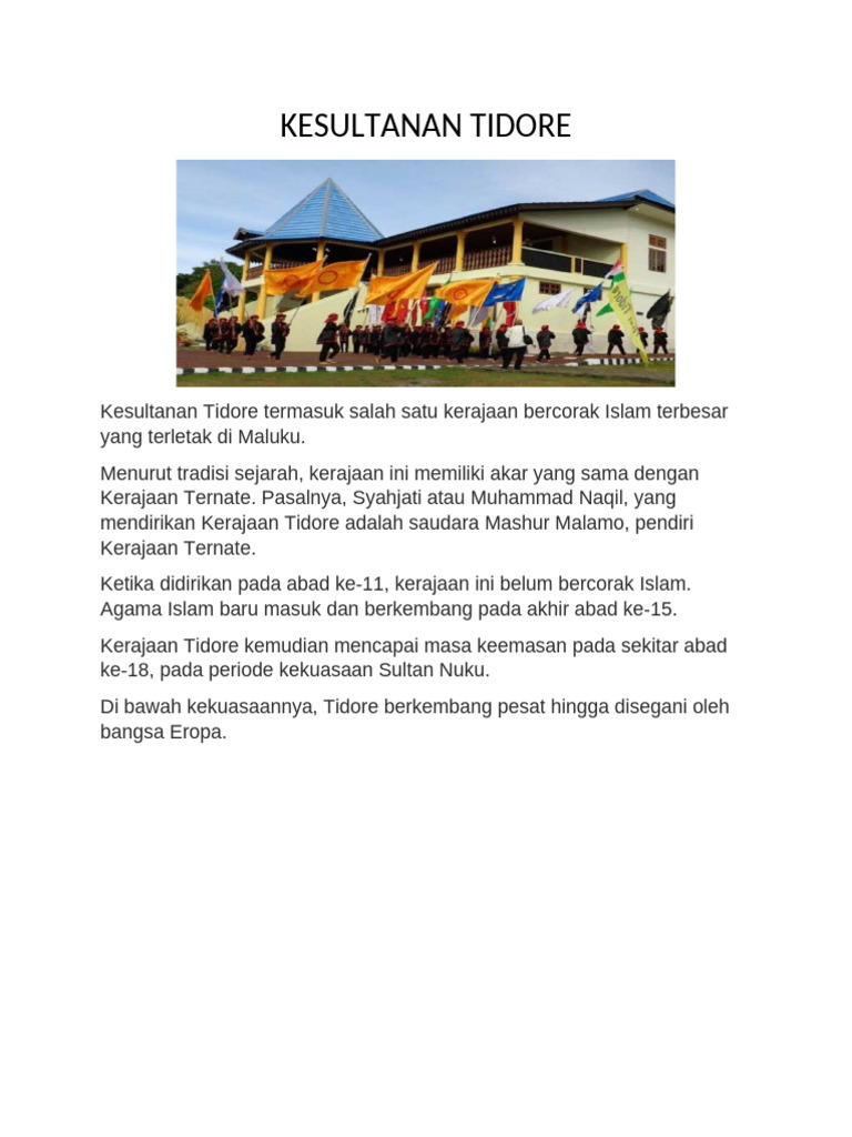 Sejarah Kesultanan Tidore | PDF