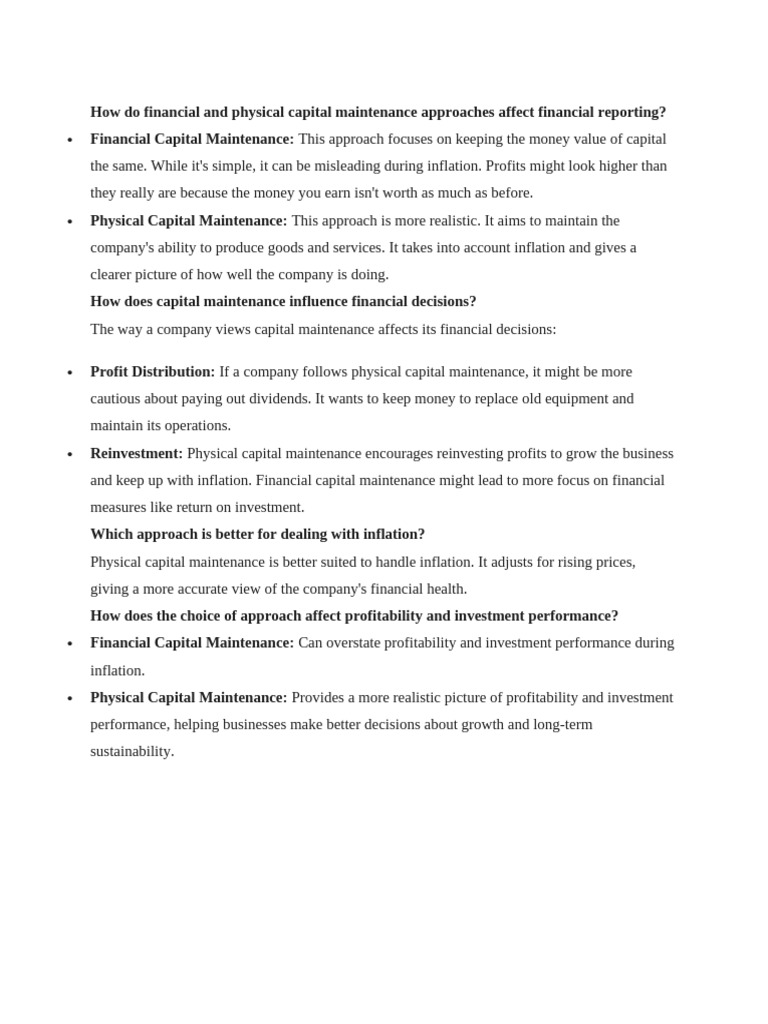 How do financial and physical capital maintenance approaches affect ...