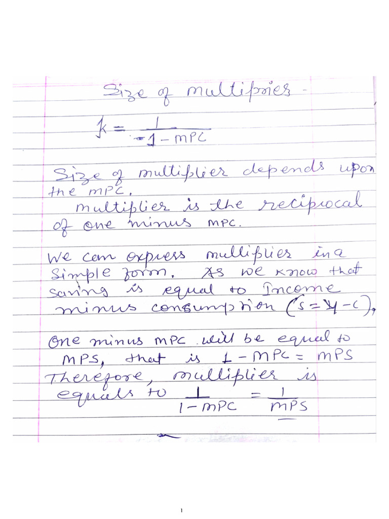 Theory of Multiplier | PDF