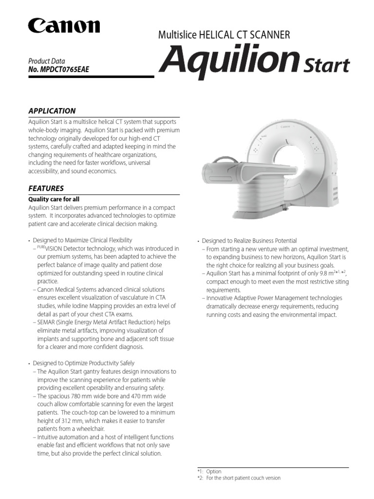 299636-221130 CT Aquilion-Start Produktdatenblatt | PDF | Ct Scan | X Ray