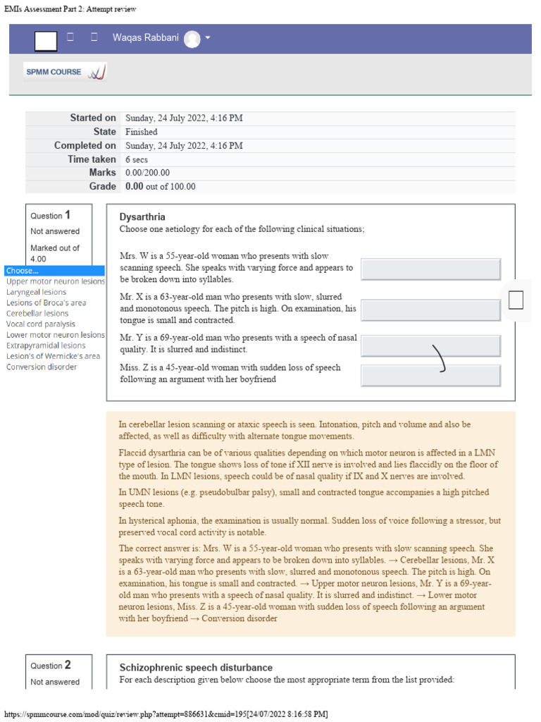 EMIs Assessment Part 2 Attempt Review | PDF | Validity (Statistics ...