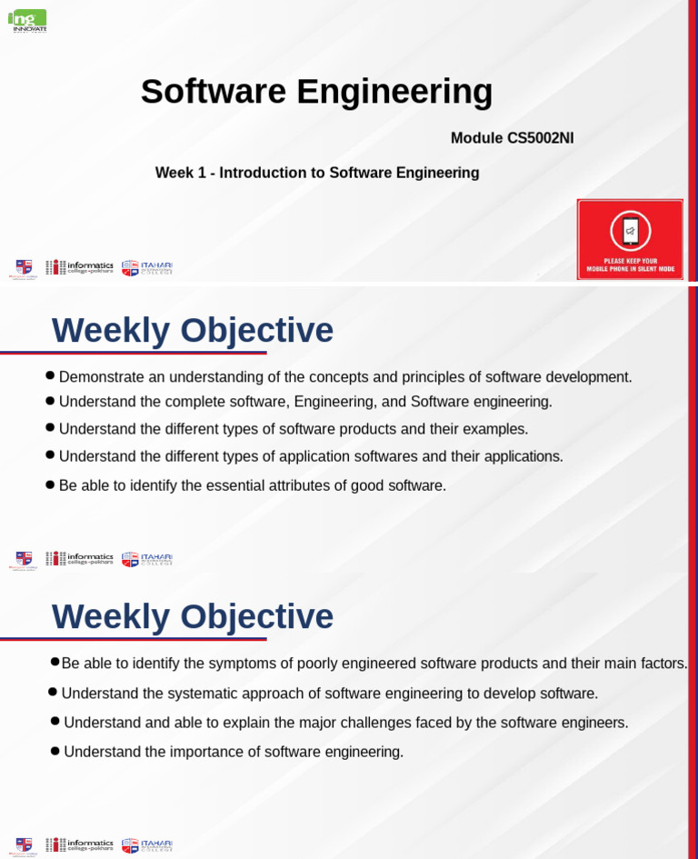 Week 1 - Introduction to Software Engineering | PDF | Application Software | Software