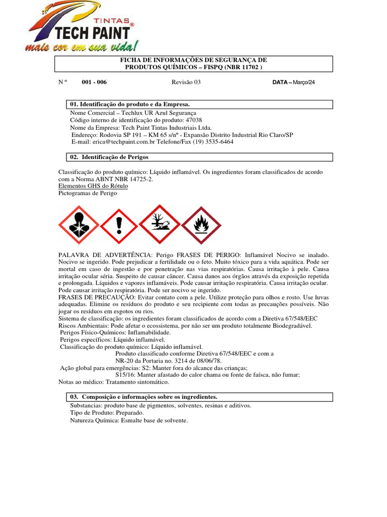 Fispq Tinta Especial Alta Perfomance Azul França - Tech Paint | PDF ...