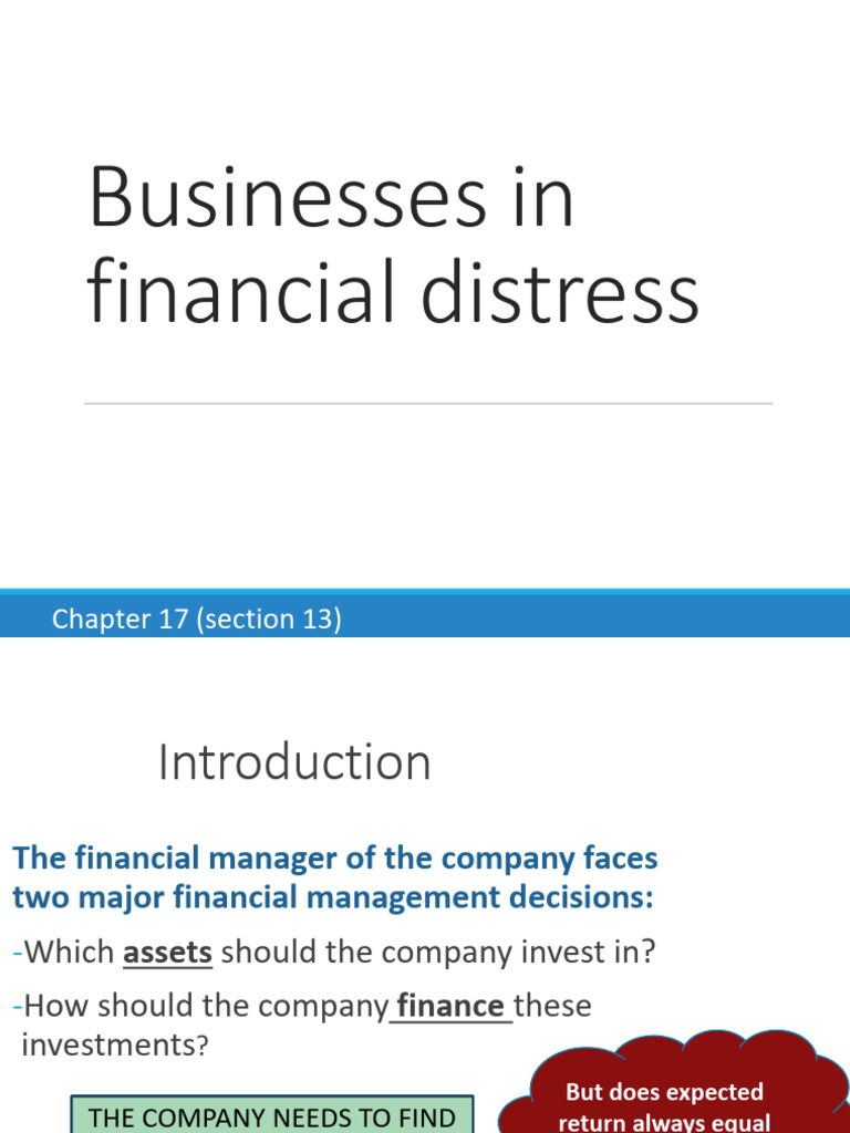 Businesses in Financial Distress | PDF | Insolvency | Corporations