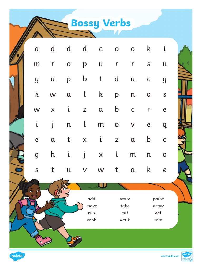 Bossy Verbs Word Search - Ver - 2 | PDF