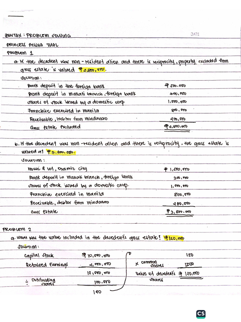 BusTax Problem Solving | PDF