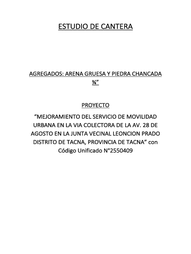 Estudio de Cantera | PDF | Grava