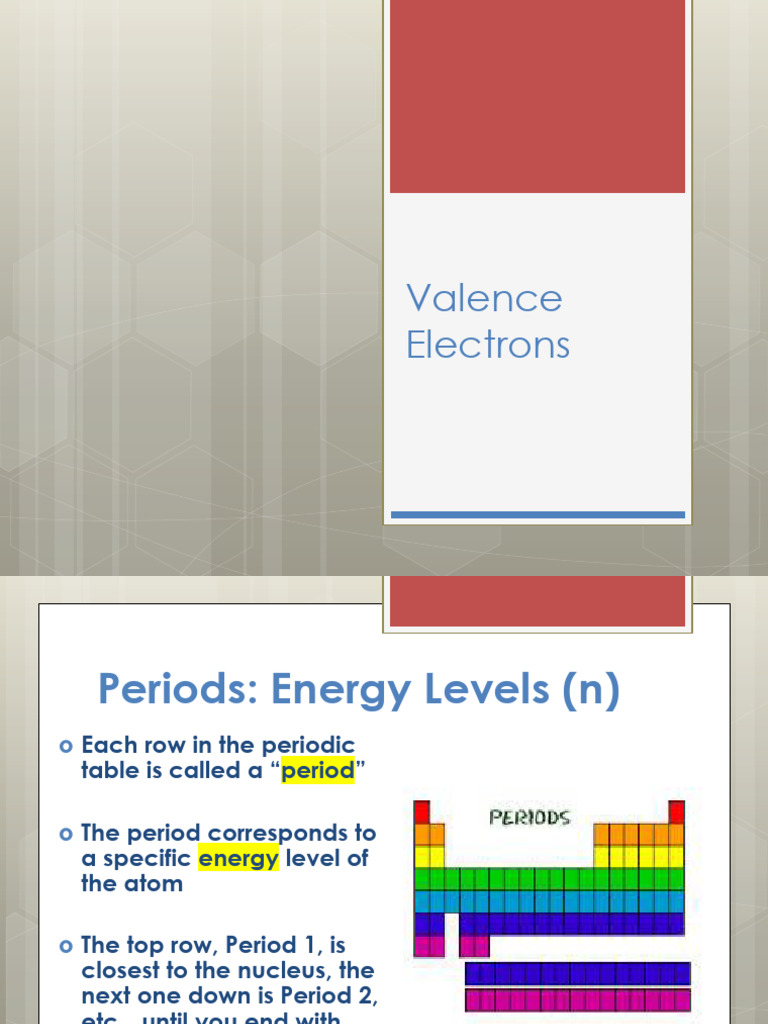 Valance Electrons PPT PDF | PDF | Metals | Chemical Elements