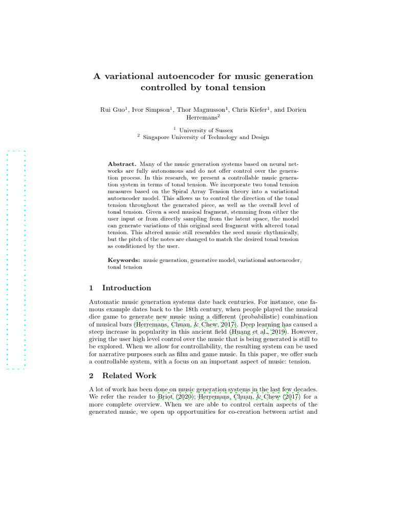 Guo et al. - 2020 - A variational autoencoder for music generation con | PDF