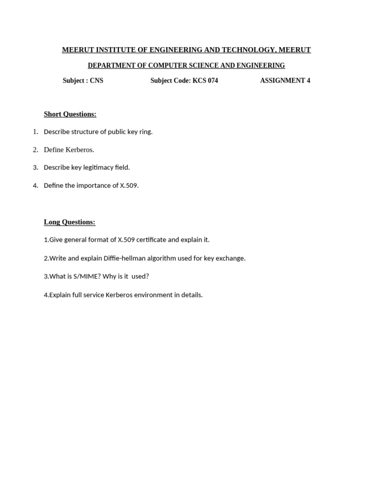 Computer Science CNS Assignment | PDF