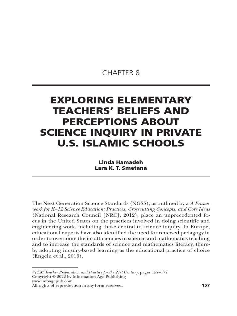 Exploring Elementary Teachers' Beliefs and Perceptions About Science ...