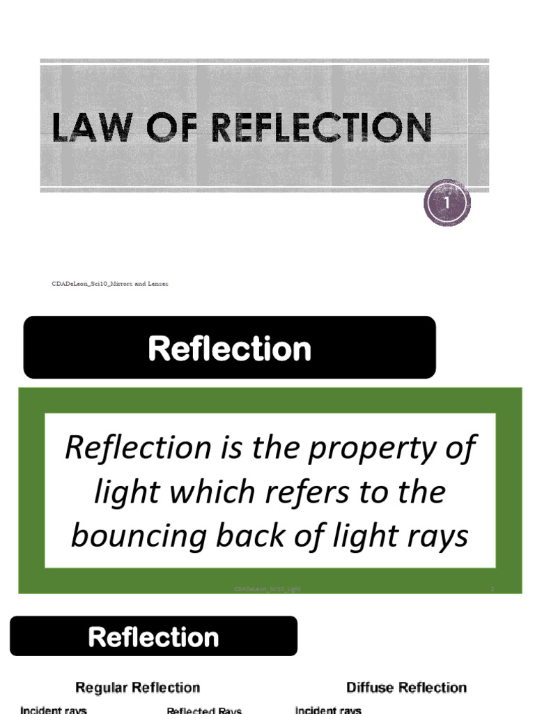 Sci10 Simplified Optics, Lrens Mirrors, Refraction, Reflection | PDF | Diffraction | Reflection ...